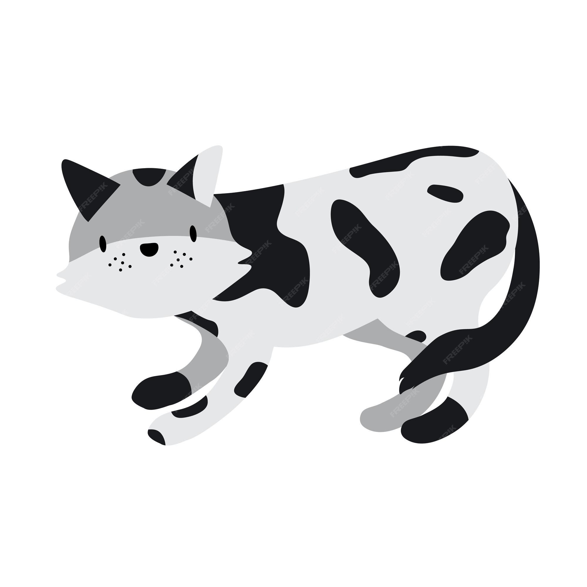 Premium Vector Cute Gray Cat Isolated On White Background Cartoon