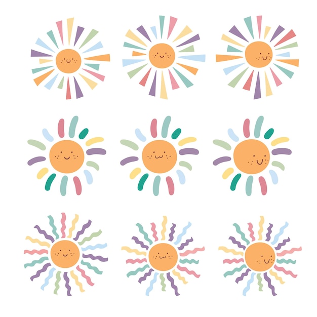 Premium Vector | Cute Hand Drawn Boho Rainbows Collection vector Premium Vector | Cute Hand Drawn Boho Rainbows Collection vector