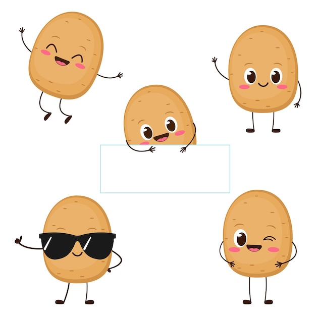 Premium Vector | Cute potato cartoon character Premium Vector | Cute potato cartoon character