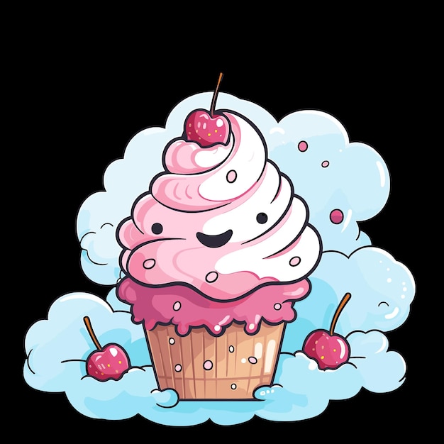A Cute Icecream Ice Cream Cartoon Vecto Premium Ai Generated Vector