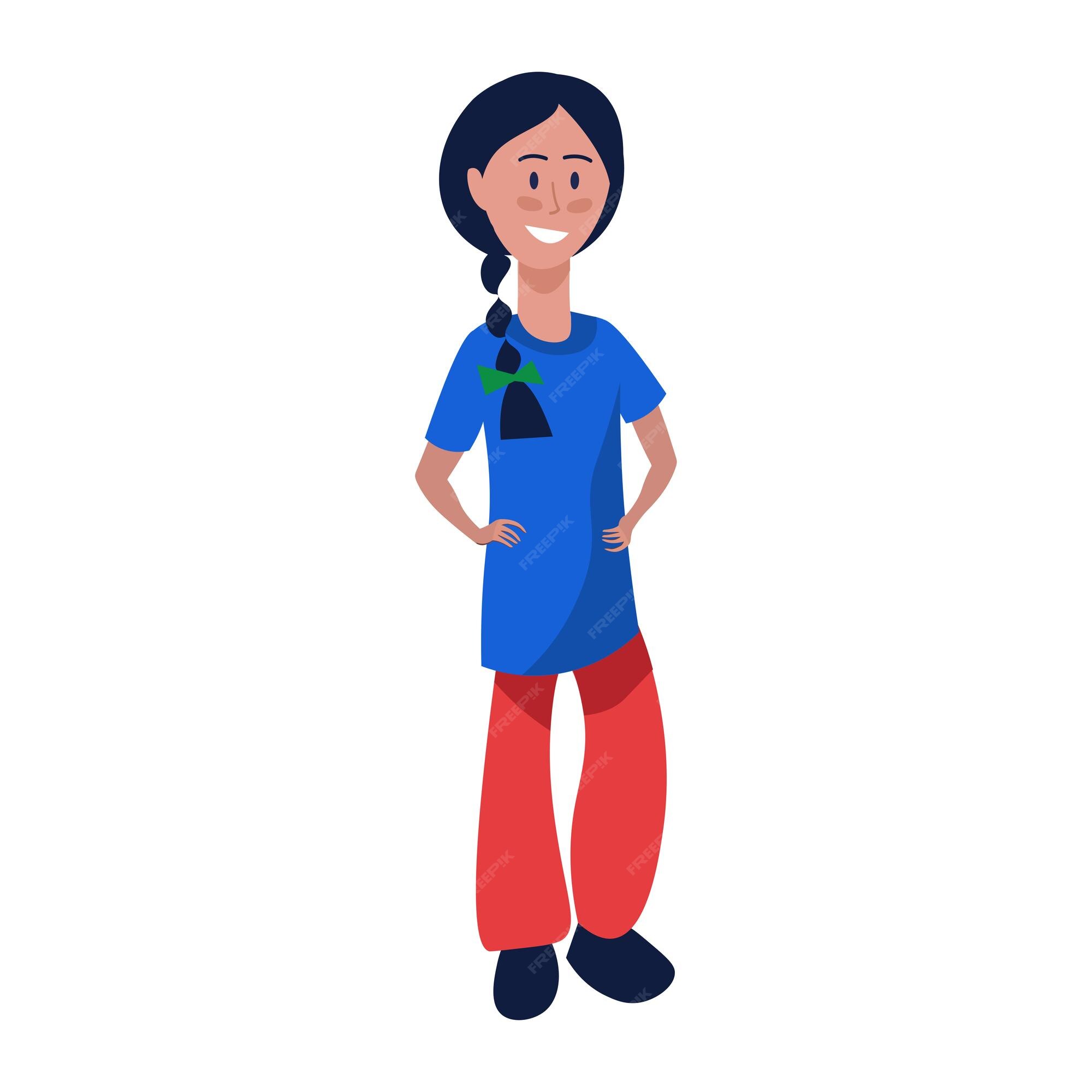 Premium Vector Cute Indian Asian Girl Sitting