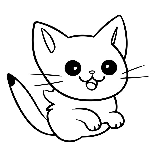 Premium Vector Cute Kawaii Cat Vector Illustration Cute Cartoon Cat