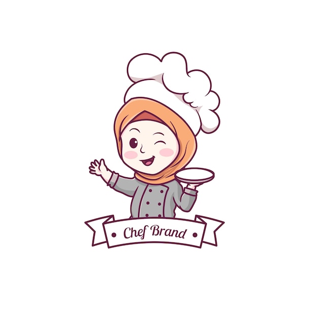 Premium Vector Cute And Kawaii Muslim Female Chef Wearing Hijab Manga