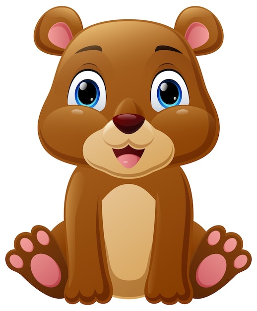 Premium Vector | Cute little bear cartoon sitting Premium Vector | Cute little bear cartoon sitting