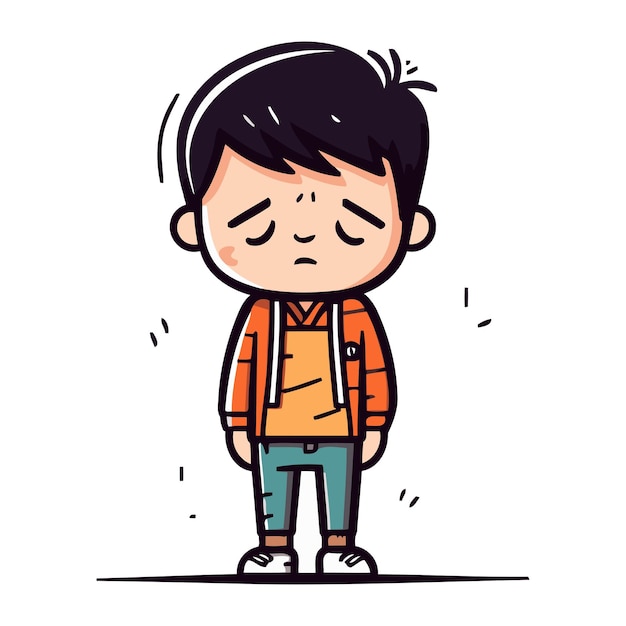 Premium Vector | Cute little boy feeling sad vector illustration in ... Premium Vector | Cute little boy feeling sad vector illustration in ...