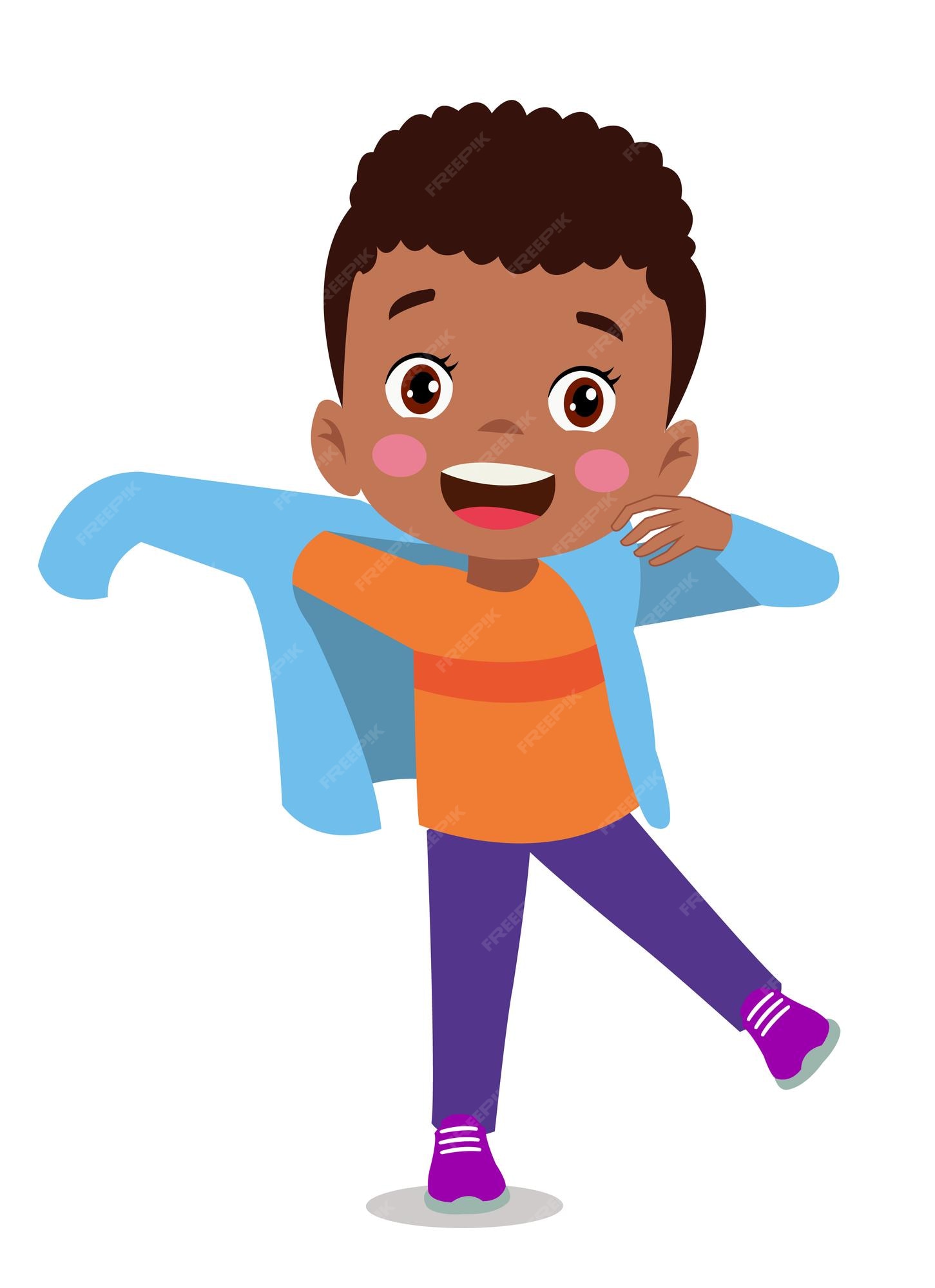 Premium Vector | Cute little boy wearing clothes get dressed daily ... Premium Vector | Cute little boy wearing clothes get dressed daily ...
