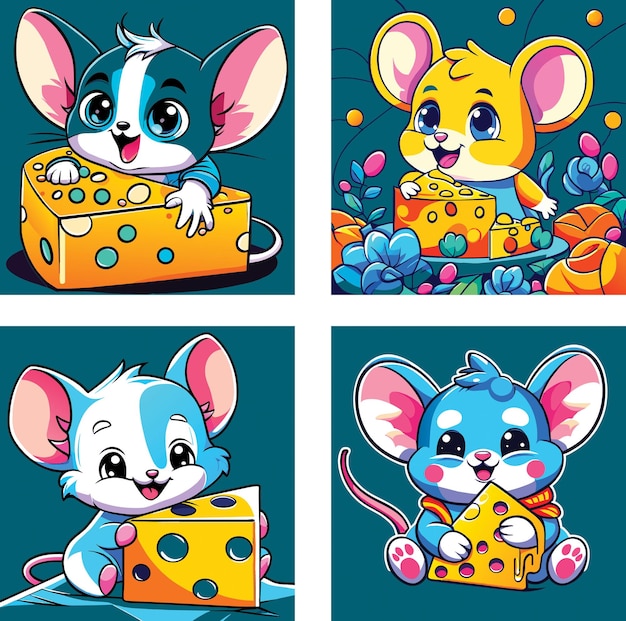Premium Vector | Cute mouse set Premium Vector | Cute mouse set