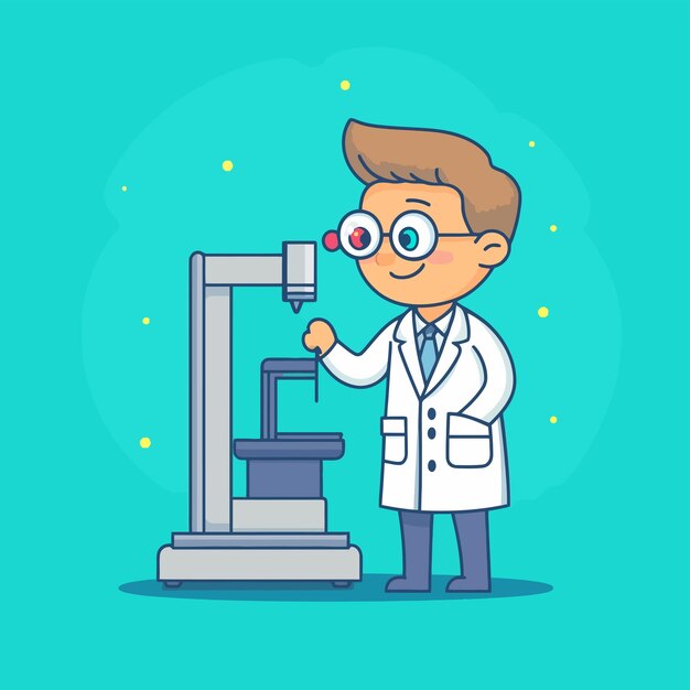 Cute Optometrist Testing Vision Cartoon Vector Icon | Premium AI ... Cute Optometrist Testing Vision Cartoon Vector Icon | Premium AI ...