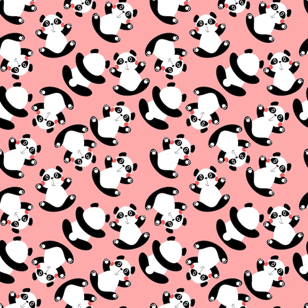 Premium Vector | Cute panda seamless pattern Premium Vector | Cute panda seamless pattern