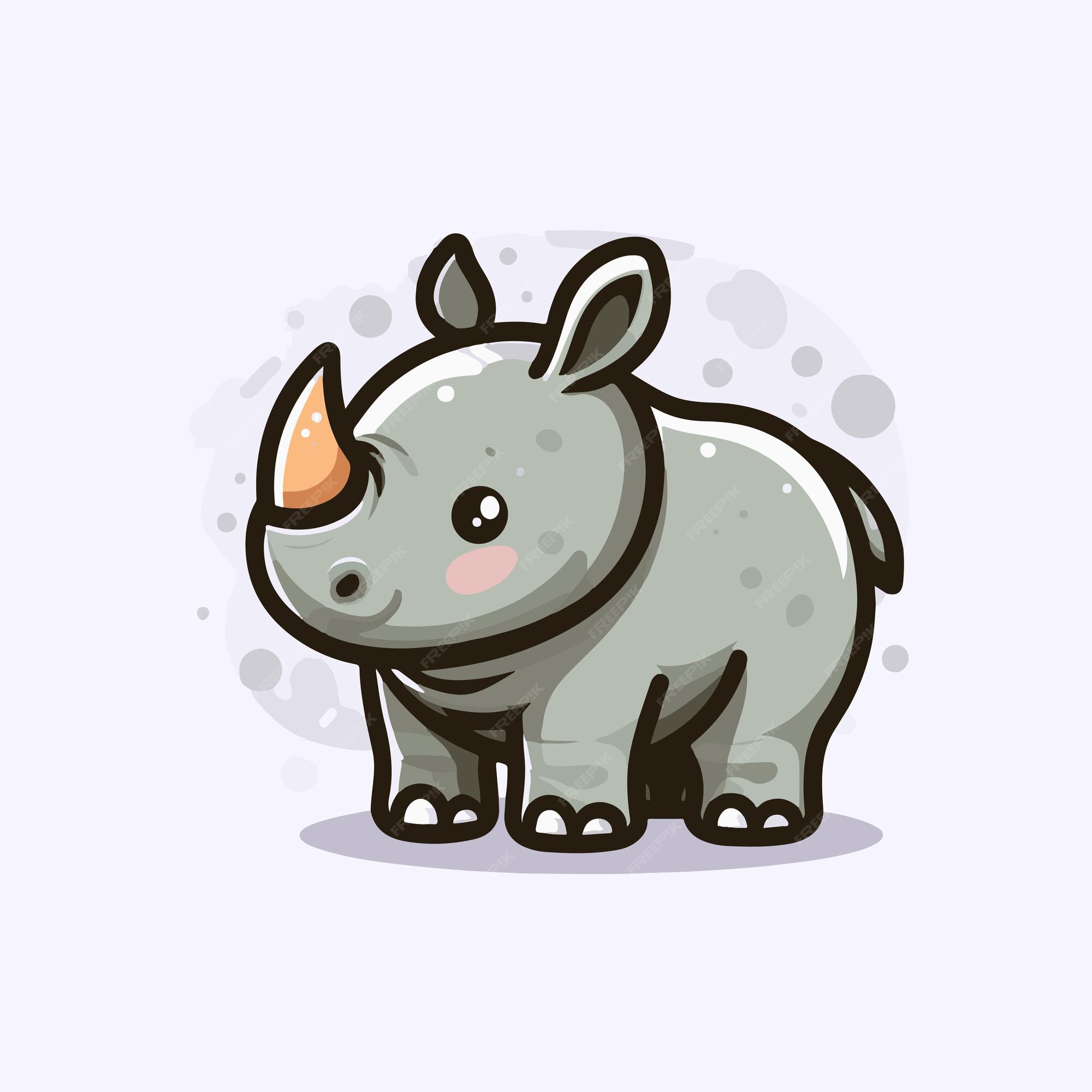 Premium Vector | A Cute Rhinoceros Mascots Cartoon Vector Illustration ... Premium Vector | A Cute Rhinoceros Mascots Cartoon Vector Illustration ...