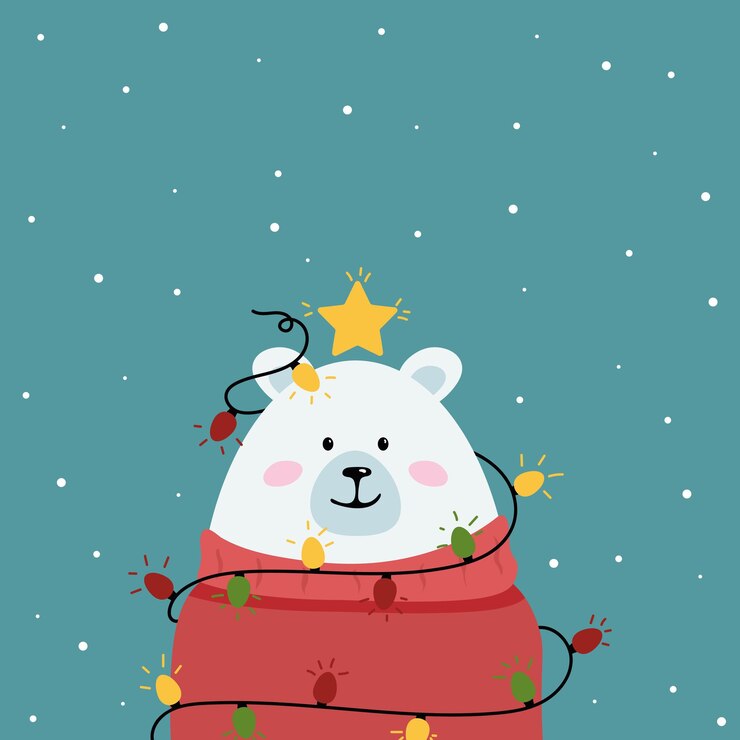 Premium Vector Cute Winter Polar Bear Flat Illustration