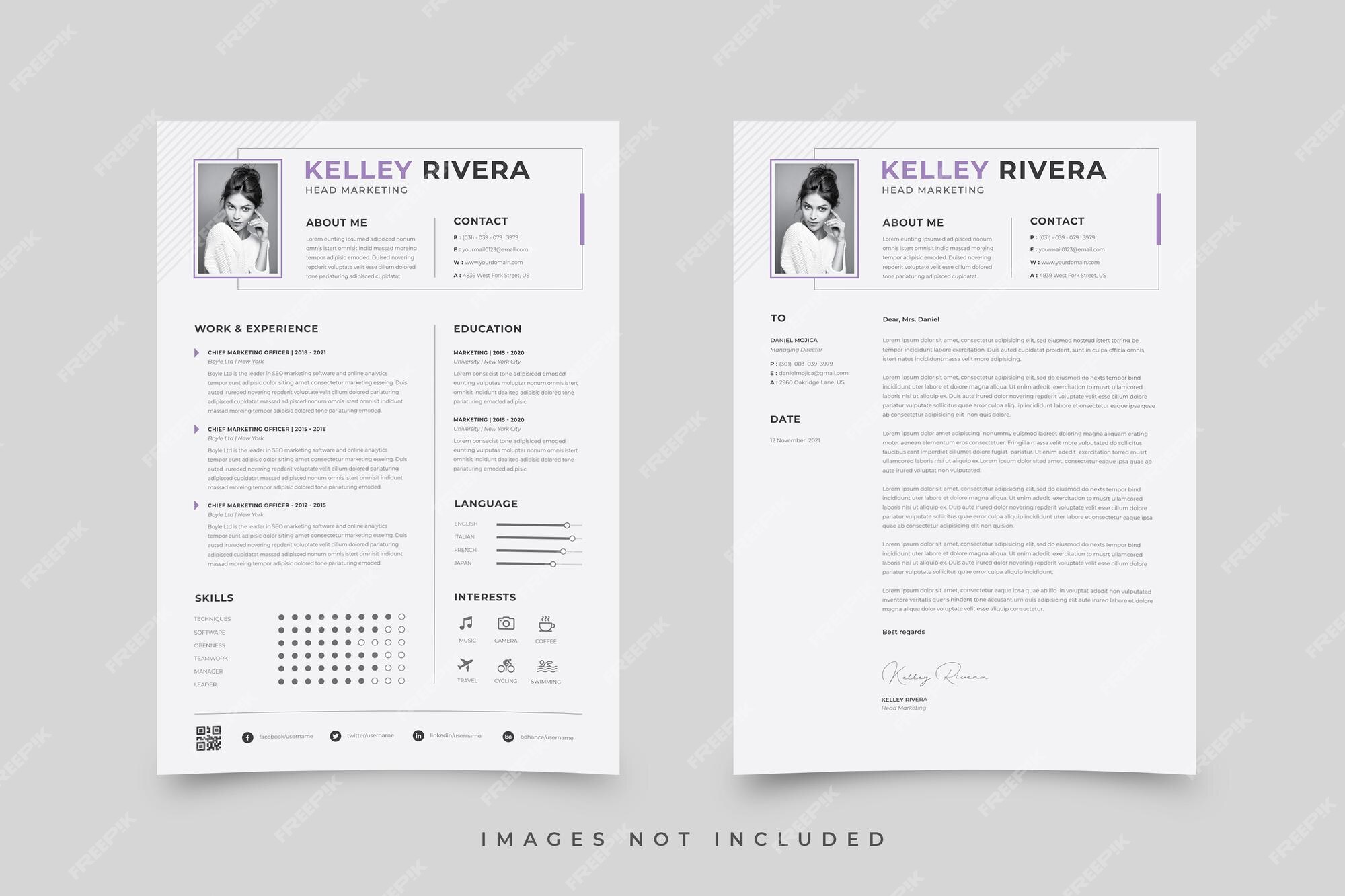 Premium Vector Cv Resume Template