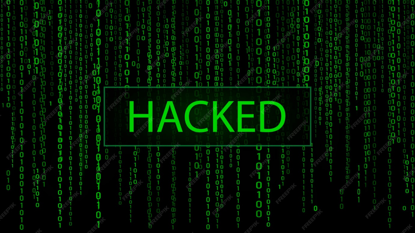 Premium Vector | Cyber attack hacked digital background green matrix binary computer code ...