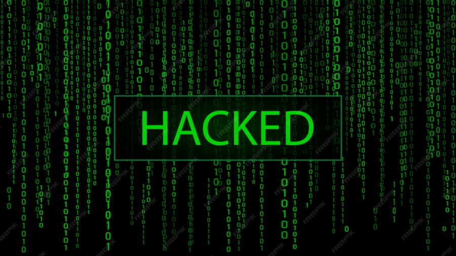 Premium Vector | Cyber attack hacked digital background green matrix binary computer code ...