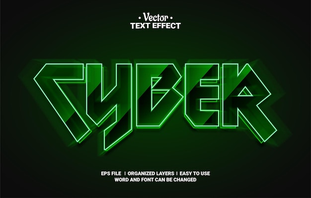 Premium Vector | Cyber editable vector text effect Premium Vector | Cyber editable vector text effect