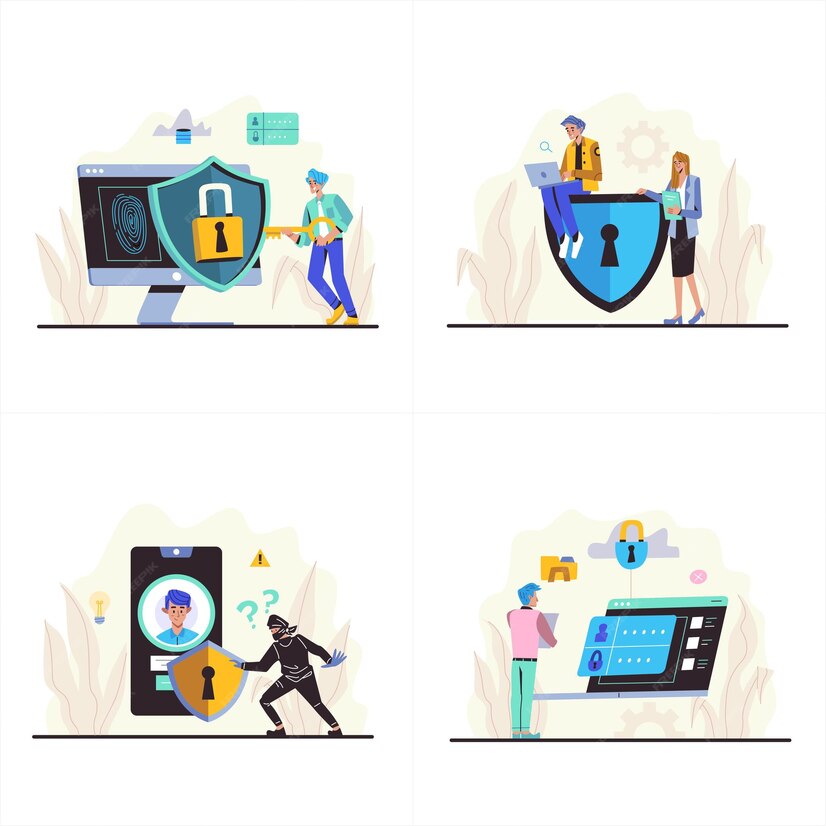 Premium Vector | Cyber Security Flat Illustration 1 Premium Vector | Cyber Security Flat Illustration 1
