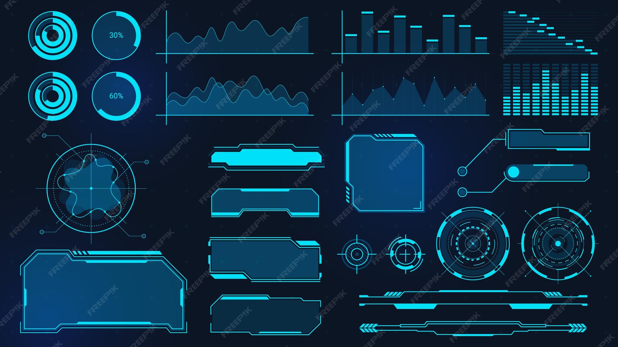 Premium Vector | Cyberpunk graphs. Futuristic digital charts, bars ...