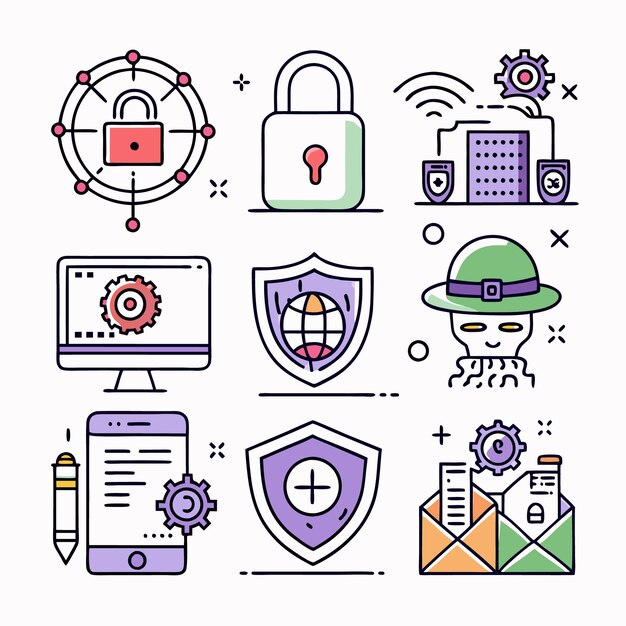 Premium Vector | Cybersecurity Icons Protect Your Digital World Premium Vector | Cybersecurity Icons Protect Your Digital World