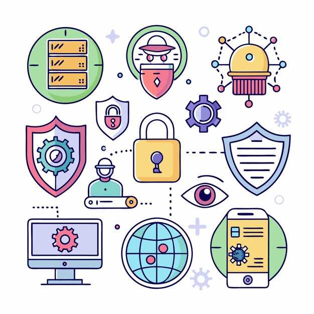 Premium Vector | Cybersecurity Icons Protect Your Digital World Premium Vector | Cybersecurity Icons Protect Your Digital World