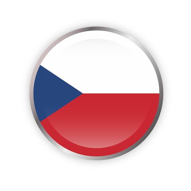 Premium Vector Czech Republic Flag In Round
