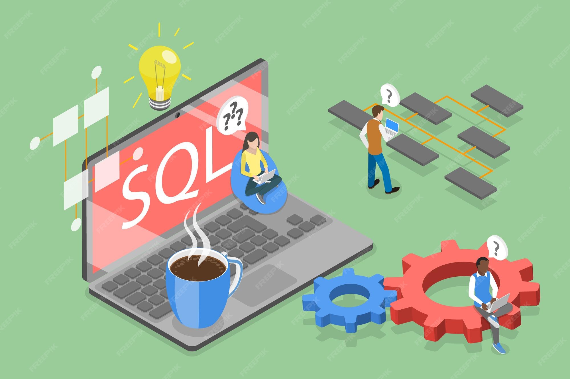 Premium Vector D Isometric Flat Vector Illustration Of Structured Query Language Acronym Sql
