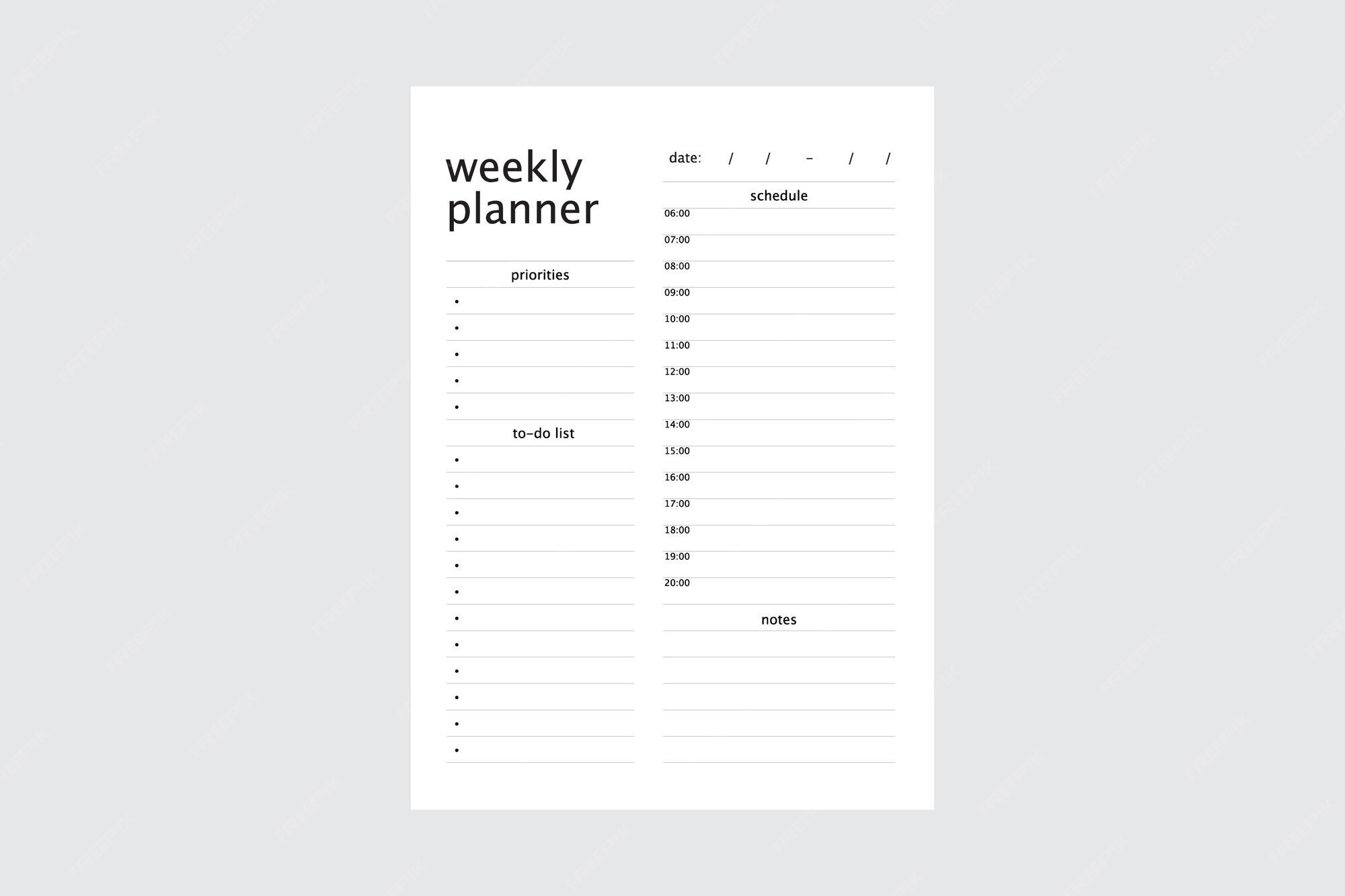 Premium Vector | Daily planner template with schedule Premium Vector | Daily planner template with schedule