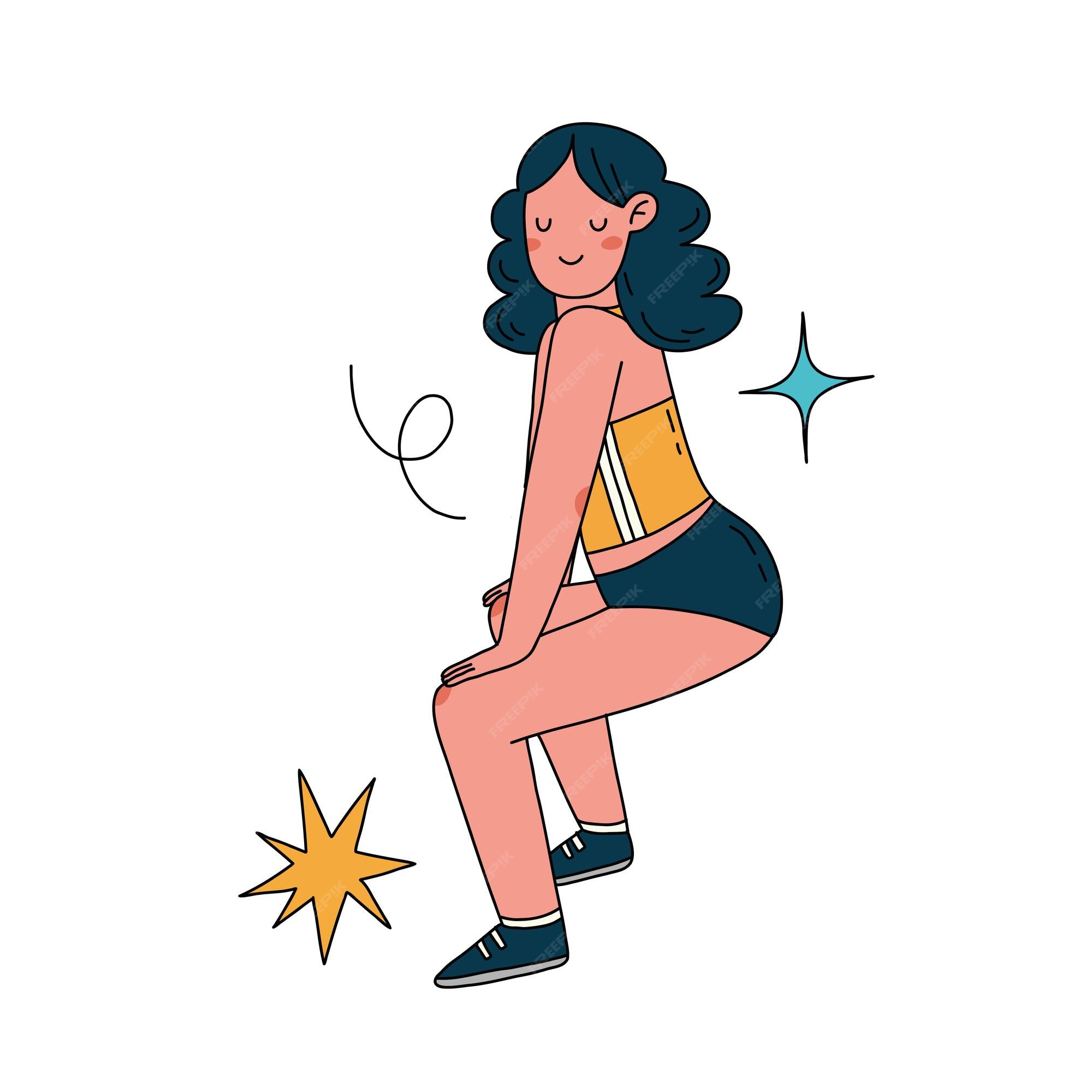 Premium Vector Dance Hand Drawn Flat Twerk Illustration Minimal Vector Drawing With Female