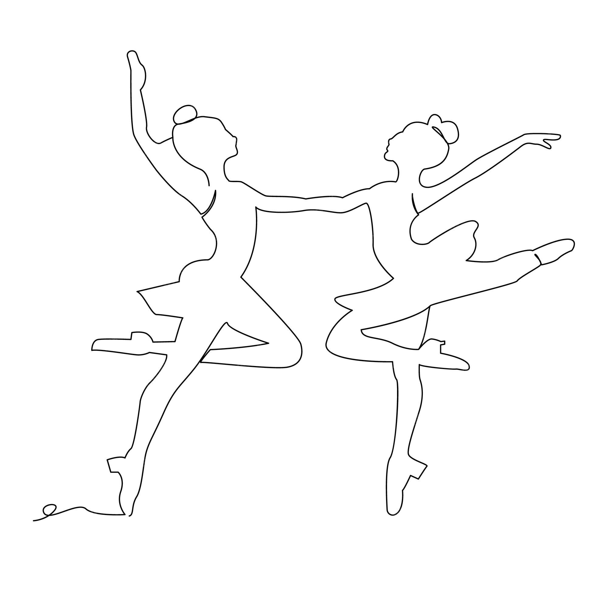 Premium Vector | Dancing ballerina continuous single line drawing and ... Premium Vector | Dancing ballerina continuous single line drawing and ...