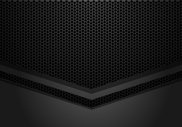 Premium Vector Dark Grey Arrow Direction On Hexagon Mesh Pattern Background