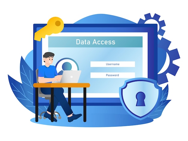 Premium Vector | Data Access Security Illustration Premium Vector | Data Access Security Illustration