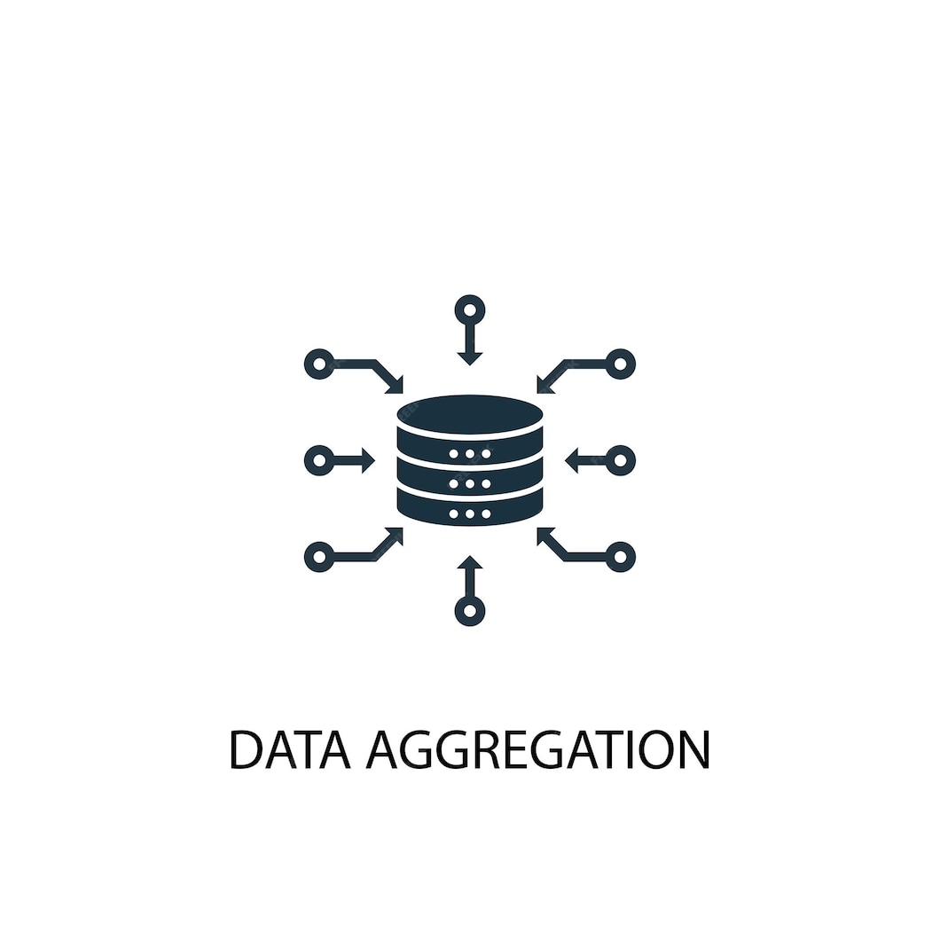Premium Vector | Data aggregation icon. simple element illustration ...