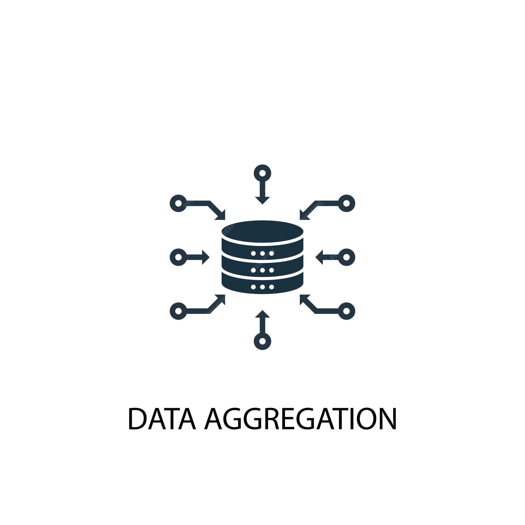 Premium Vector | Data aggregation icon. simple element illustration ...