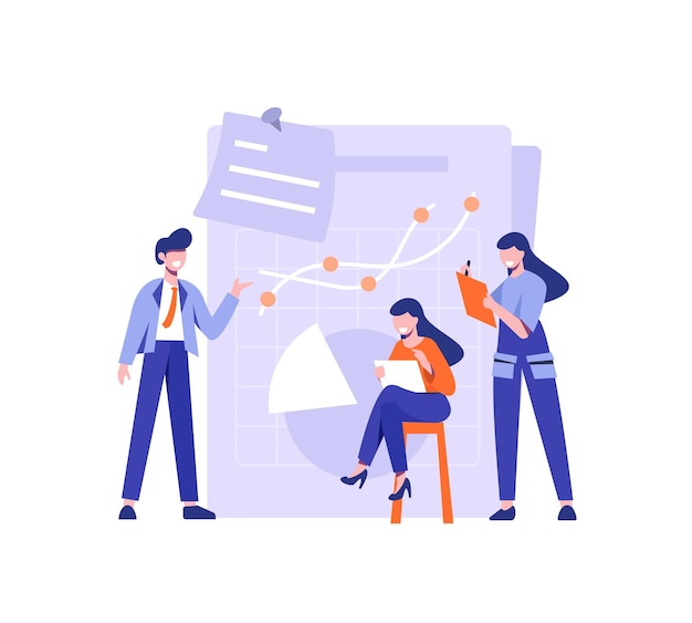Premium Vector | Data analysis concept. people work with data on charts ... Premium Vector | Data analysis concept. people work with data on charts ...