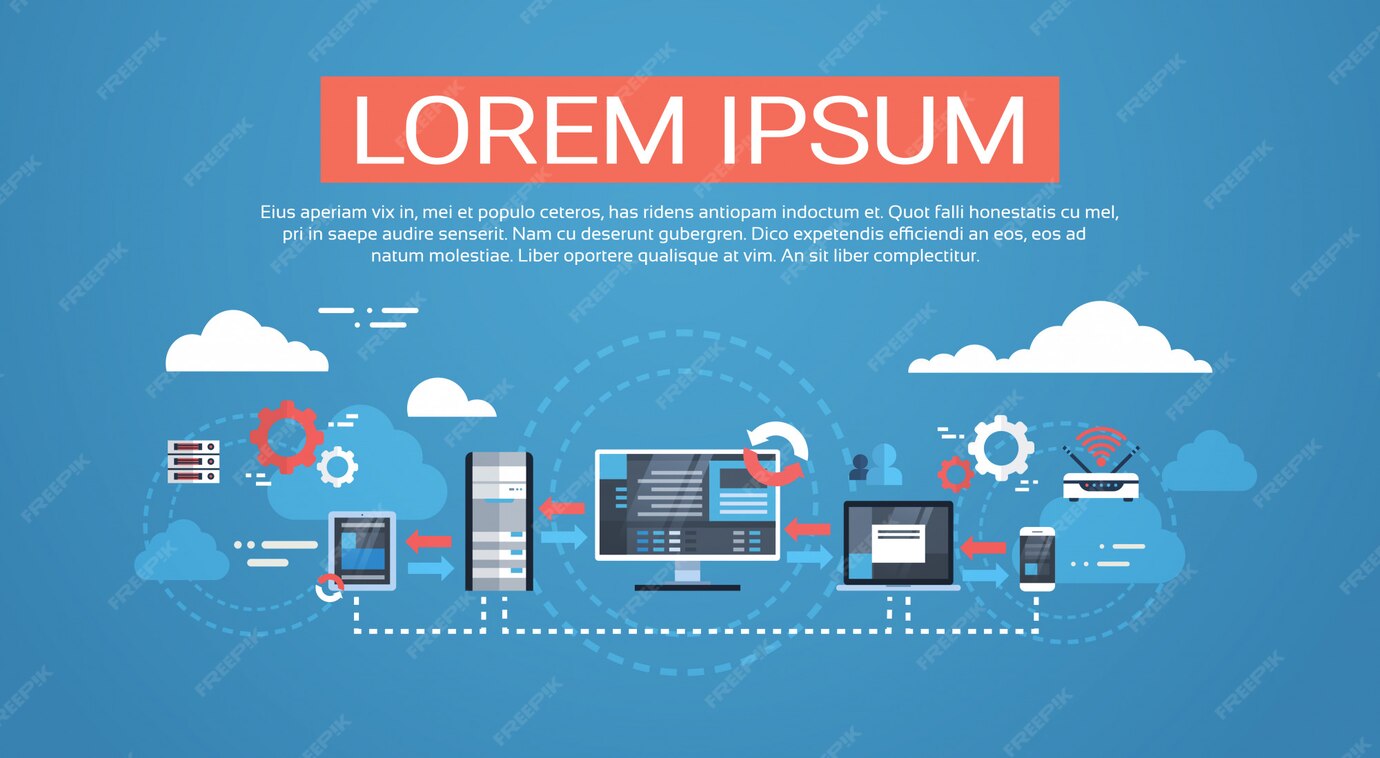 Premium Vector | Data center cloud computer connection hosting server database synchronize ...