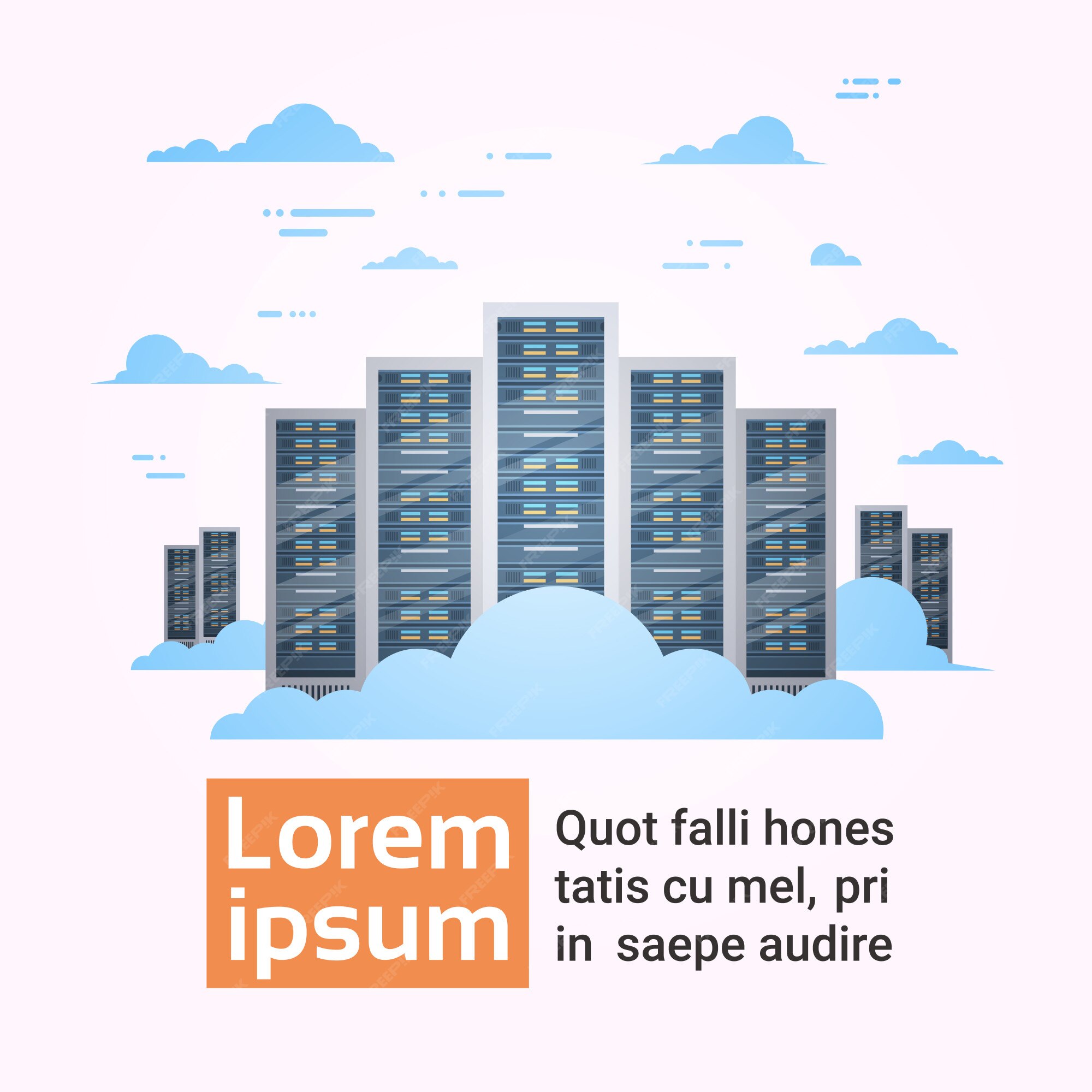 Premium Vector Data Center Cloud Connection Hosting Server Computer Information Database