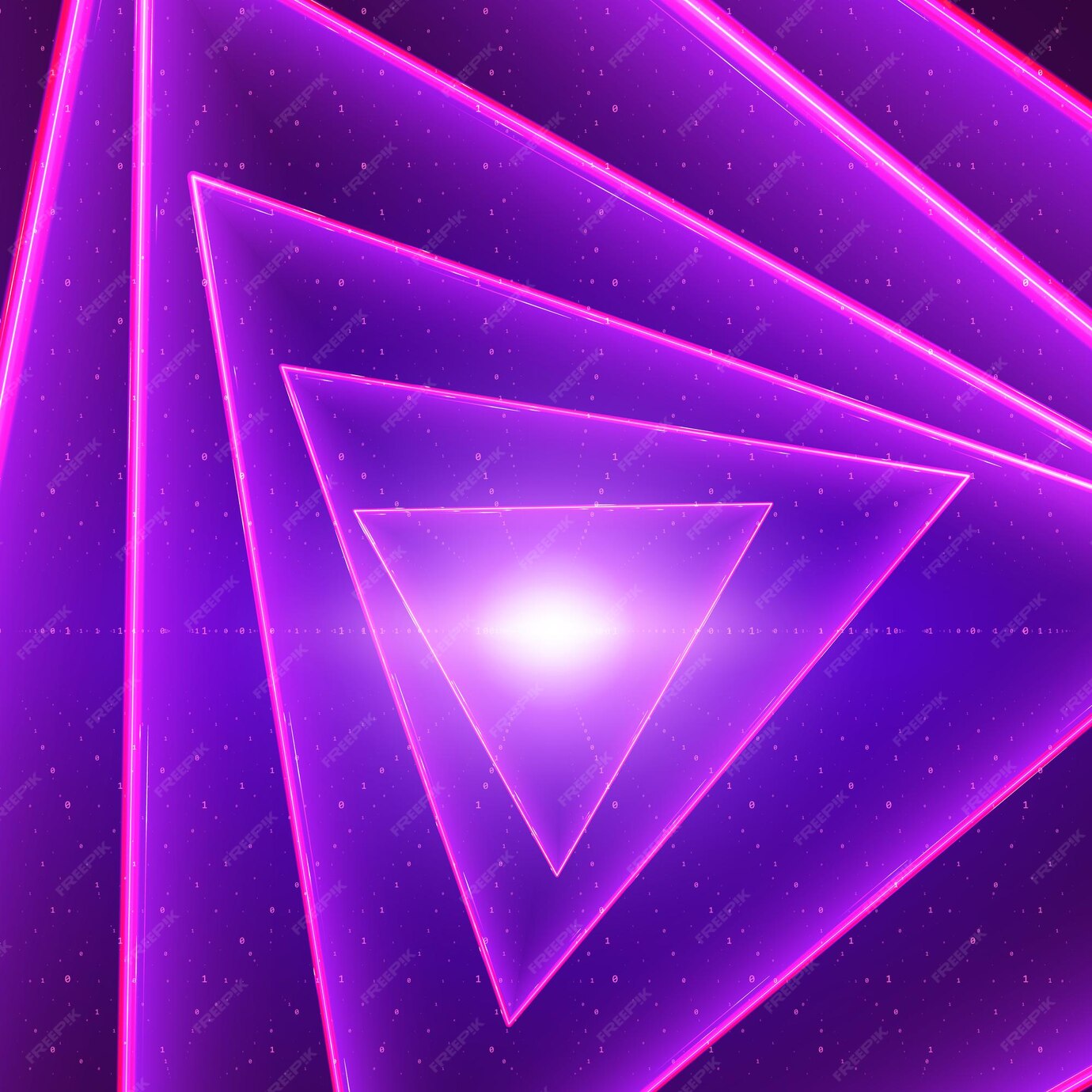 Premium Vector | Data flow visualization background. Triangle glowing twisted tunnel of violet ...