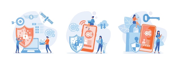 Premium Vector | Data protection concept data security and privacy and ... Premium Vector | Data protection concept data security and privacy and ...