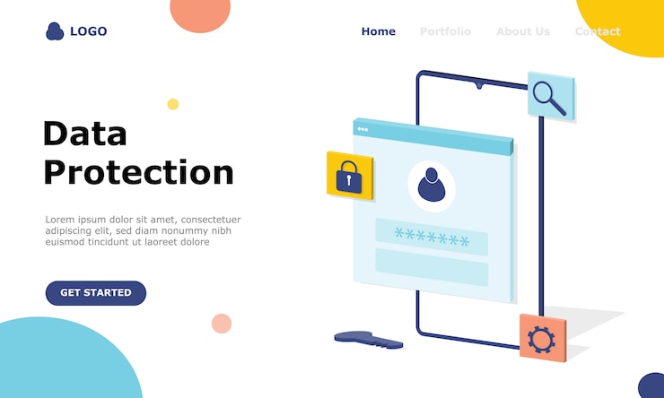 Premium Vector | Data protection illustration concept Premium Vector | Data protection illustration concept