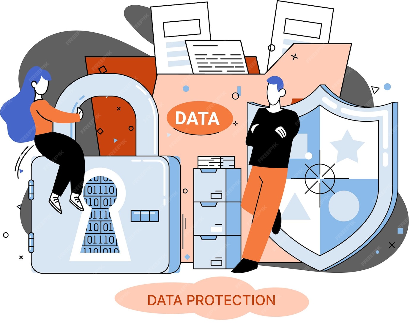 Premium Vector | Data protection metaphor privacy information security ...
