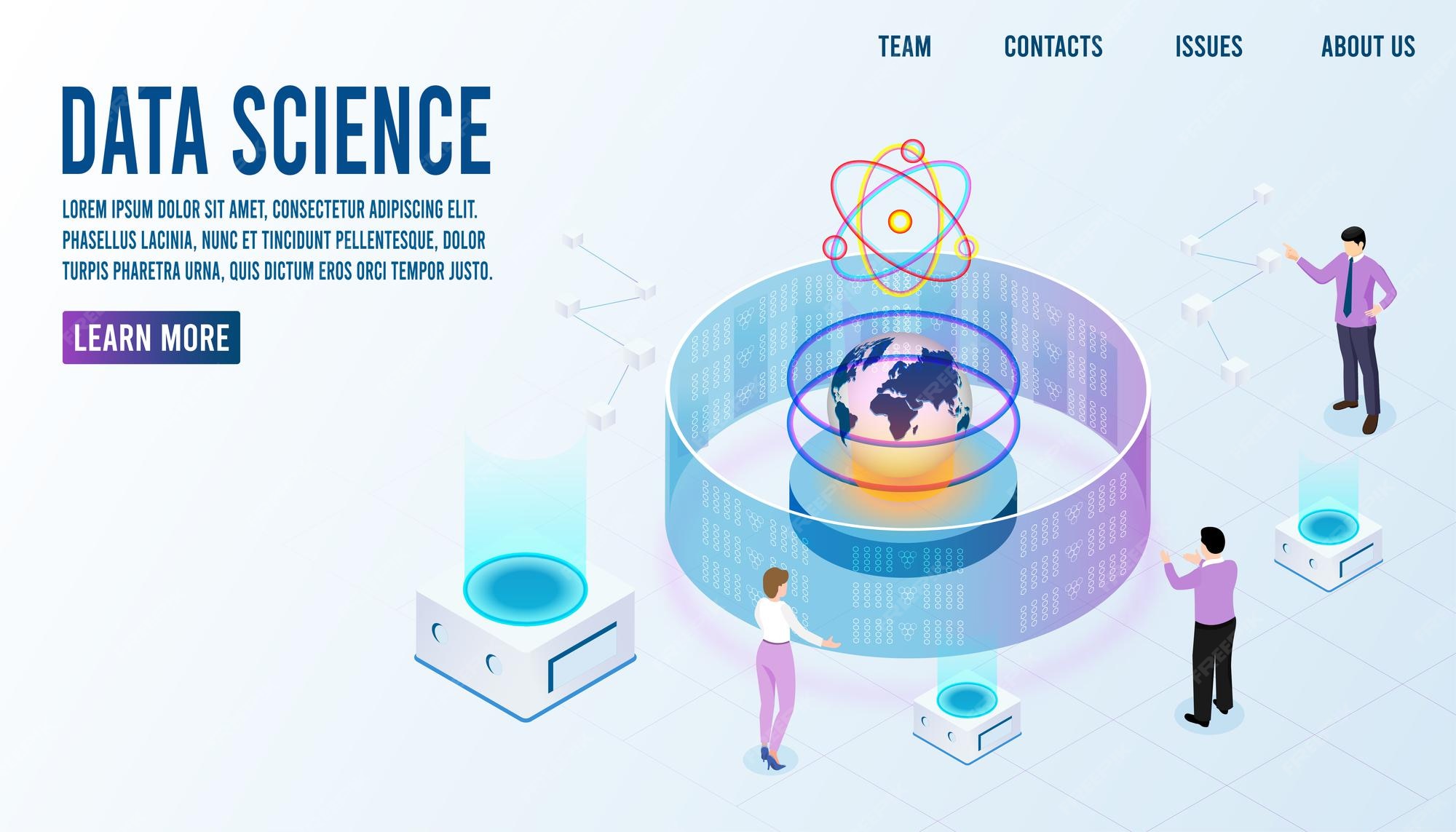 Premium Vector | Data science concept with character. complex data ...