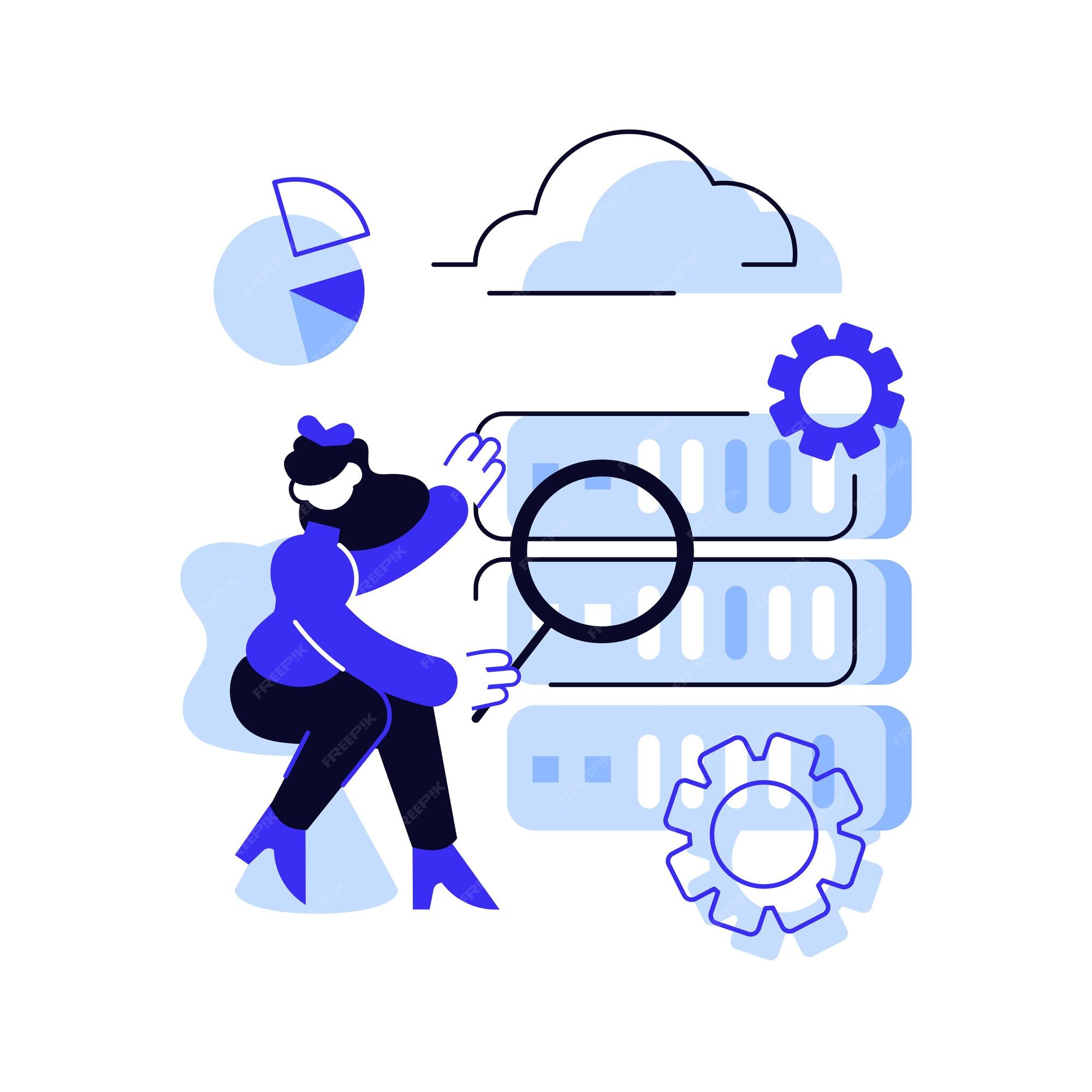 Premium Vector | Data scientist, data analytics manager, database ...