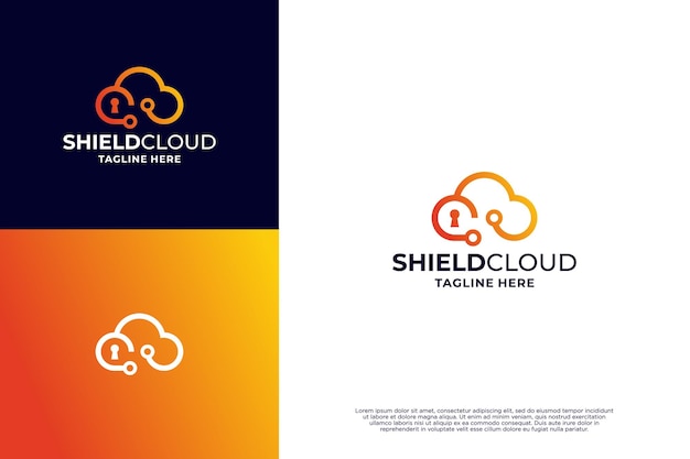 Premium Vector | Data security cloud storage logo design Premium Vector | Data security cloud storage logo design