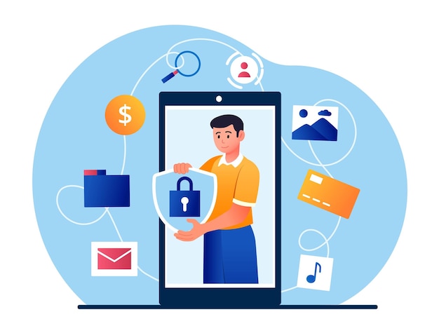 Premium Vector | Data security concept Premium Vector | Data security concept