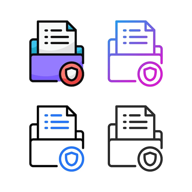 Premium Vector | Data security icon design in four variation color Premium Vector | Data security icon design in four variation color