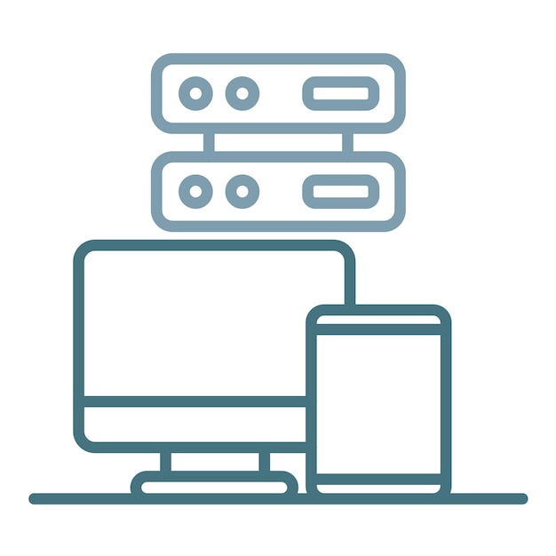 Premium Vector Data Synchronization Flat Illustration