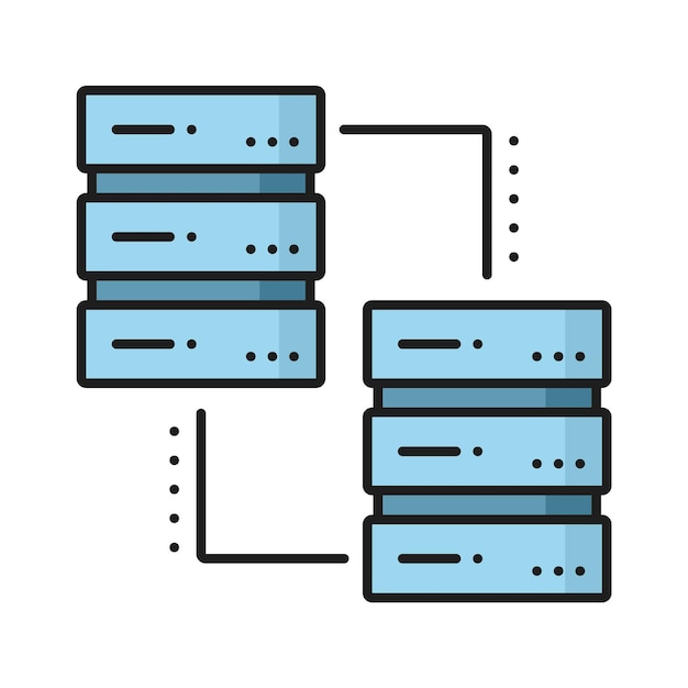 Premium Vector | Color database network server cloud storage icon Premium Vector | Color database network server cloud storage icon