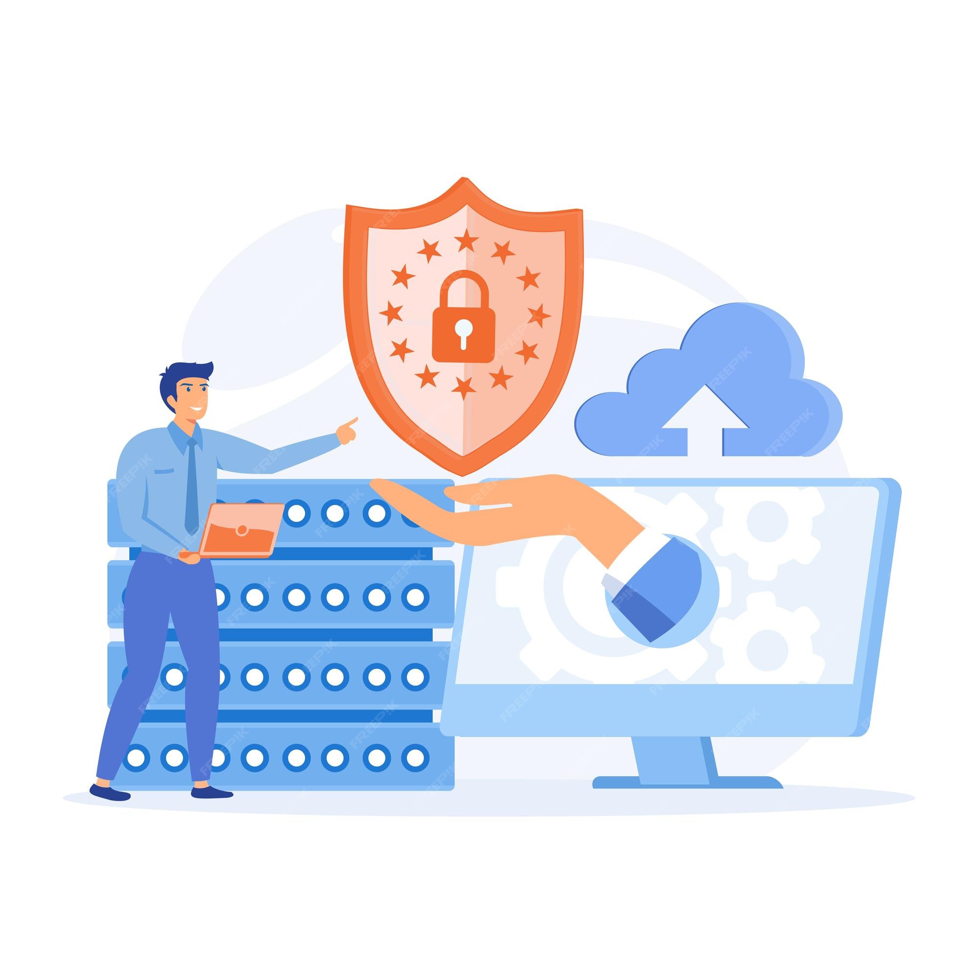 Premium Vector Database Security Hacker Attack Concept Hackers