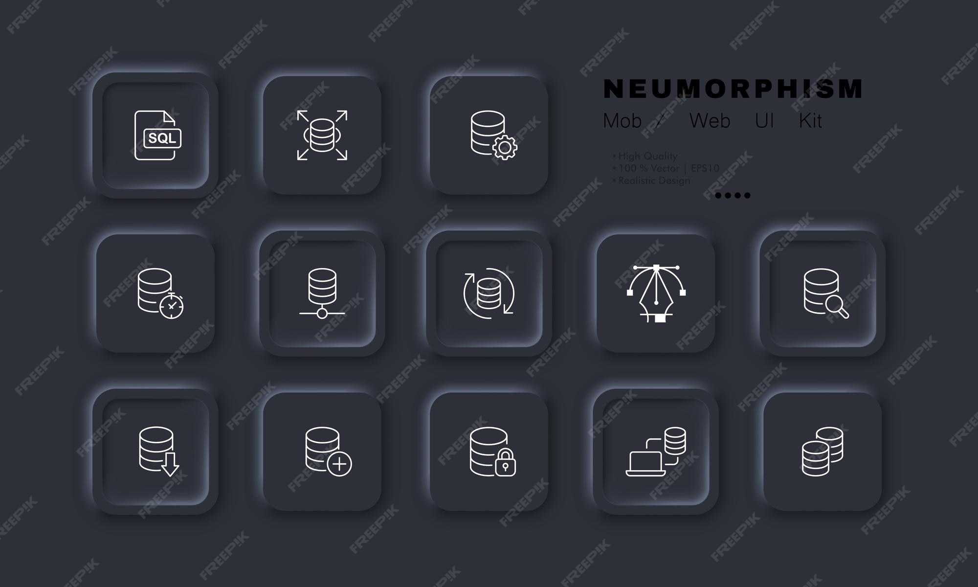 Premium Vector | Database set icon storage sql structured query ...