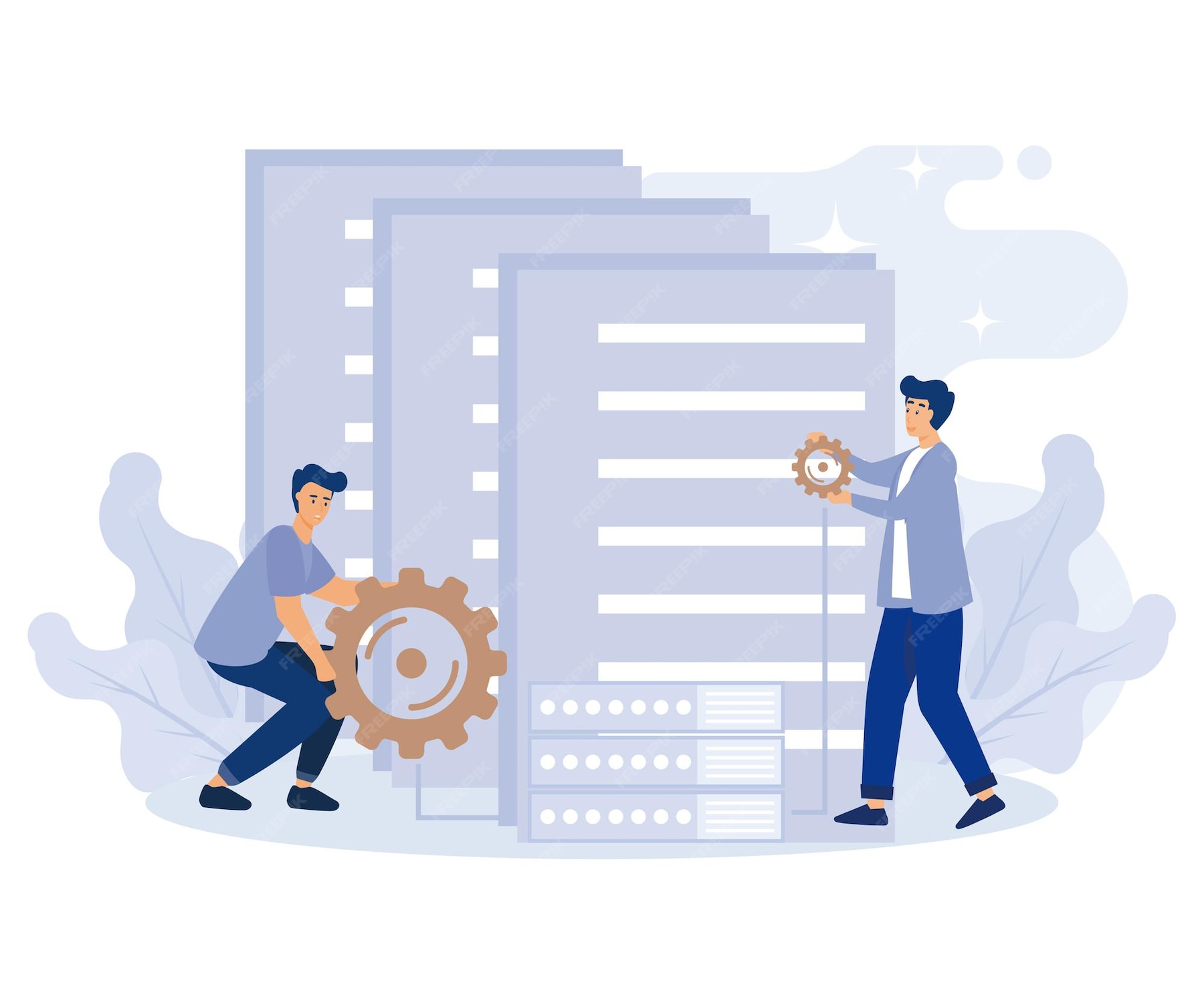 Premium Vector | Database storage concept programming language data science tools flat vector ...