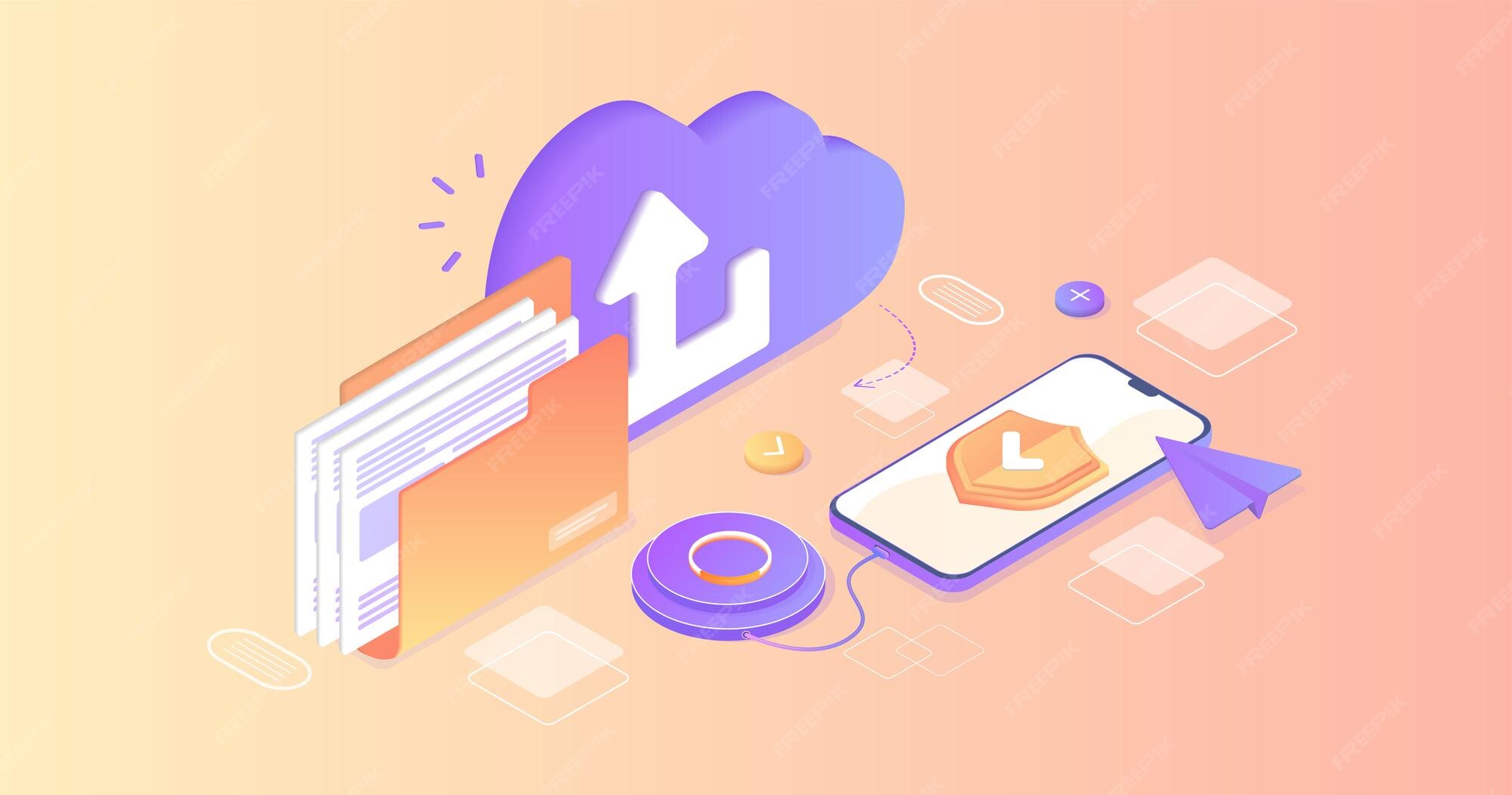 Premium Vector Database With Cloud Server Data Set Process